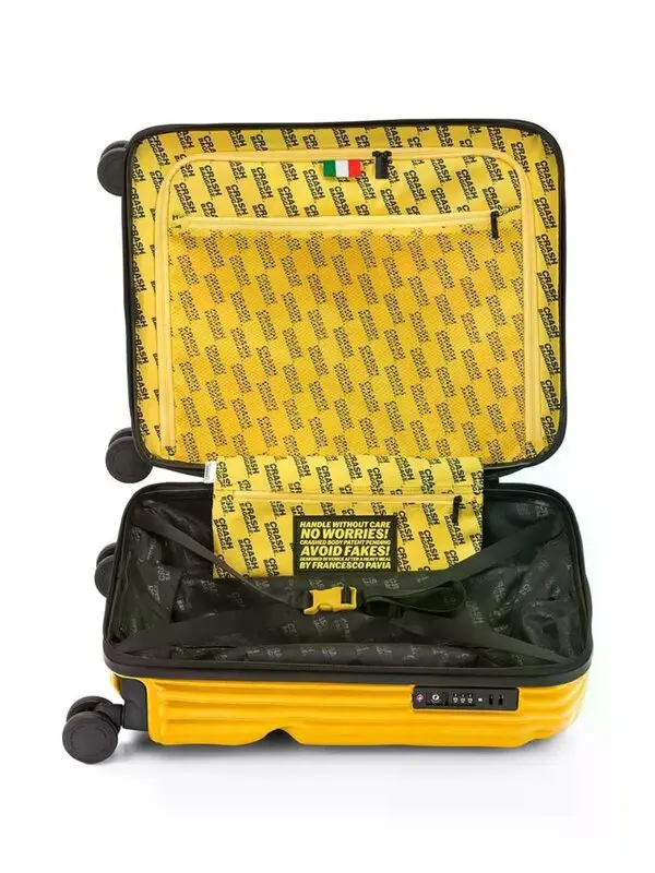 CRASH BAGGAGE Small Stripe Suitcase - Yellow
