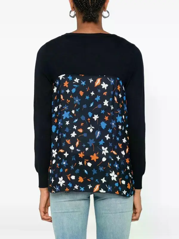 Marc O'polo Floral-print Panel Sweater