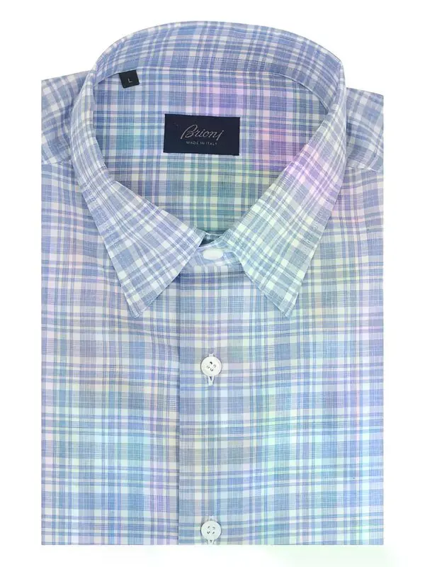 Brioni Check-pattern Shirt - Blue