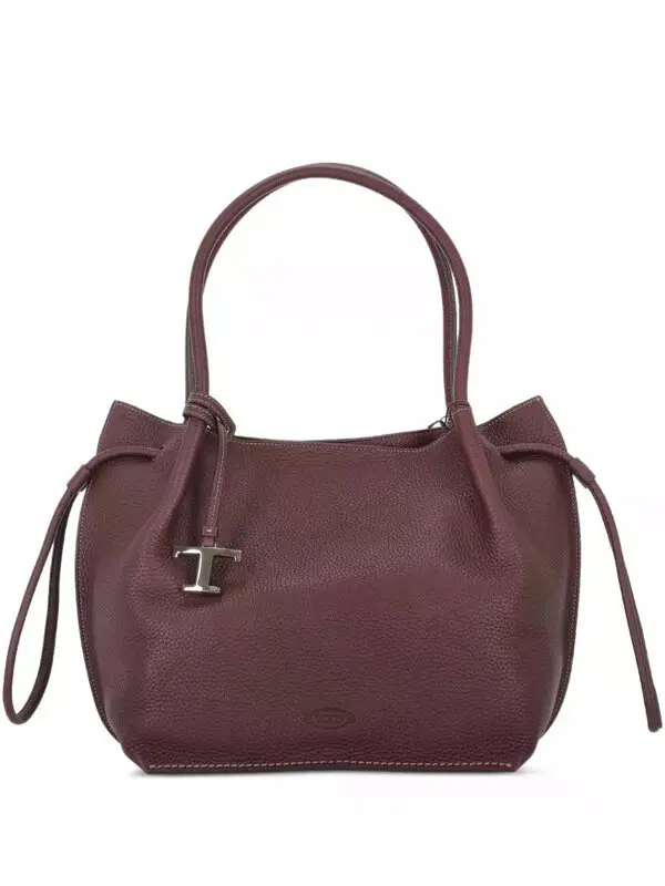 TOD'S Medium Leather Shoulder Bag - Purple