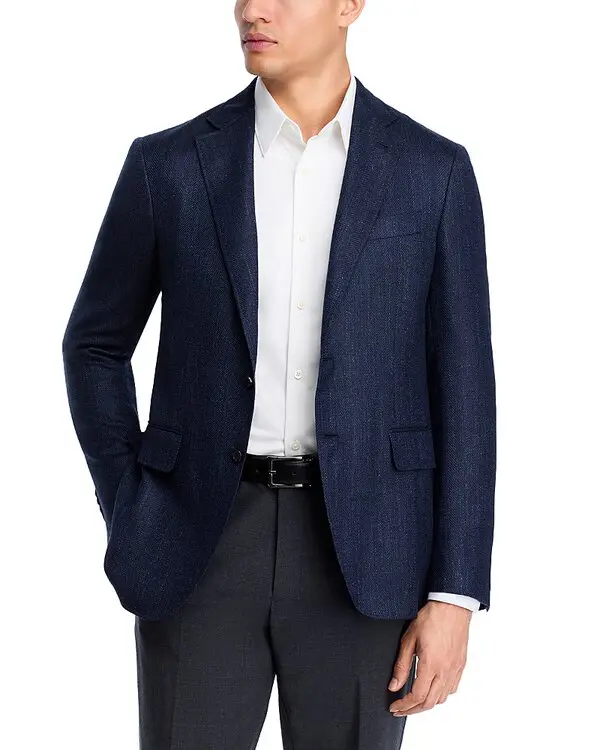 Canali Kei Wool, Silk & Linen Herringbone Sport Coat
