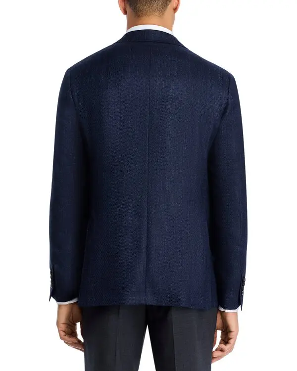 Canali Kei Wool, Silk & Linen Herringbone Sport Coat