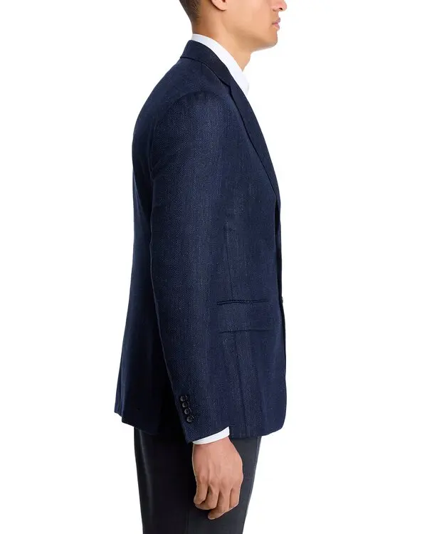 Canali Kei Wool, Silk & Linen Herringbone Sport Coat