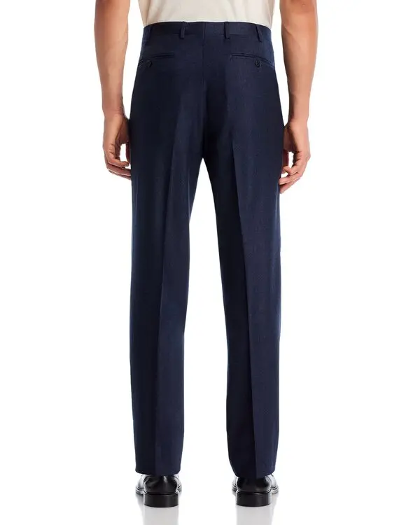 Canali Monza Slim-fit Pleated Wool Flannel Trousers - Navy