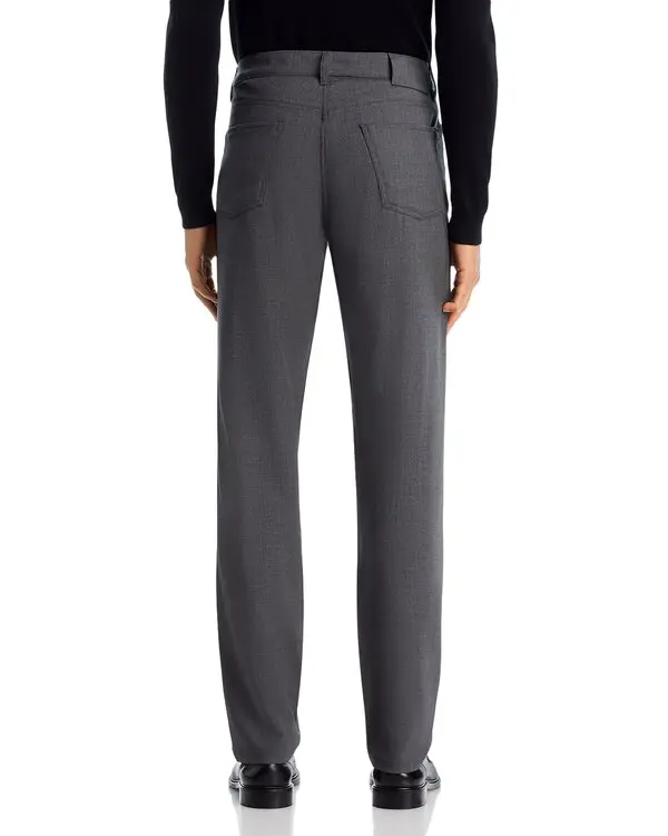 Canali Stretch Wool Regular Fit Five Pocket Pants - Grey