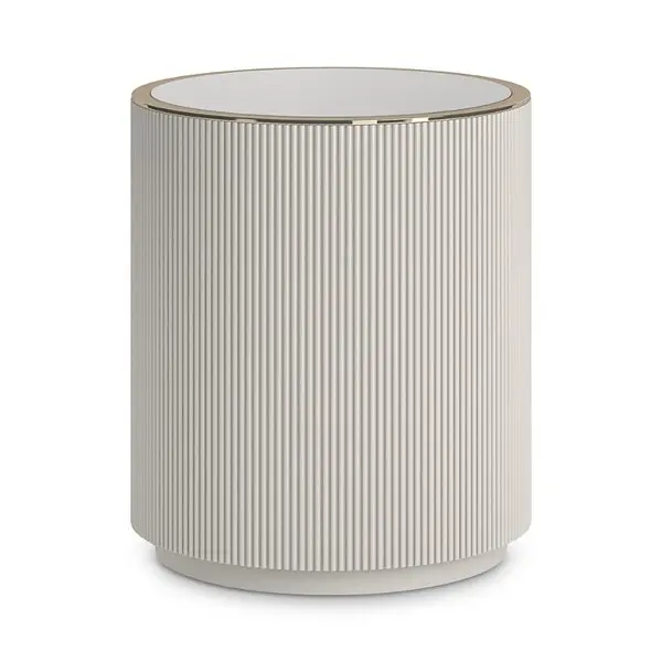 CARACOLE Love Round Side Table - Matte Pearl