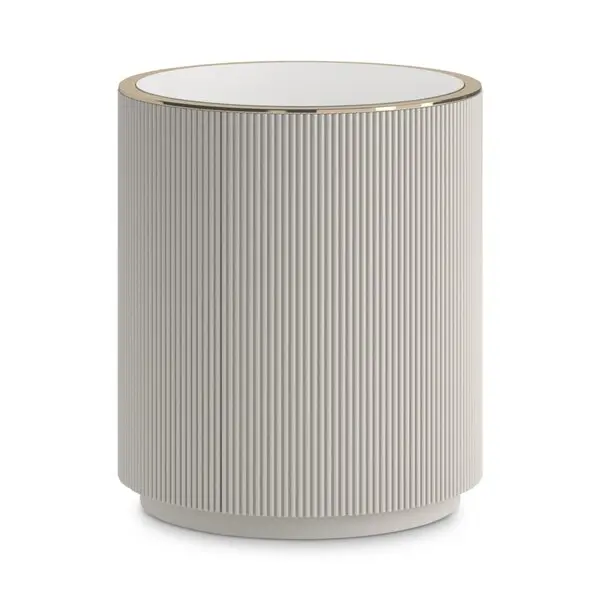 CARACOLE Love Round Side Table - Matte Pearl