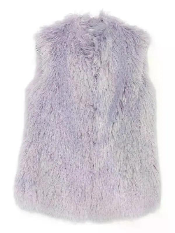 Patrizia Pepe Crew-neck Faux Fur Gilet - Purple