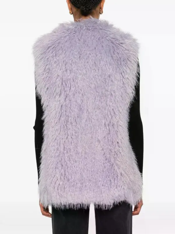 Patrizia Pepe Crew-neck Faux Fur Gilet - Purple