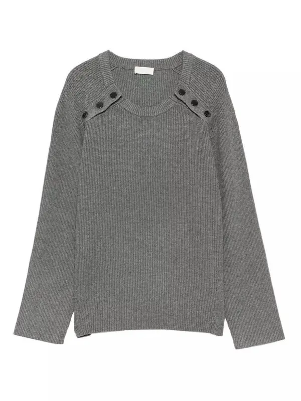 Liu Jo Ribbed Knit Top With Button Detail