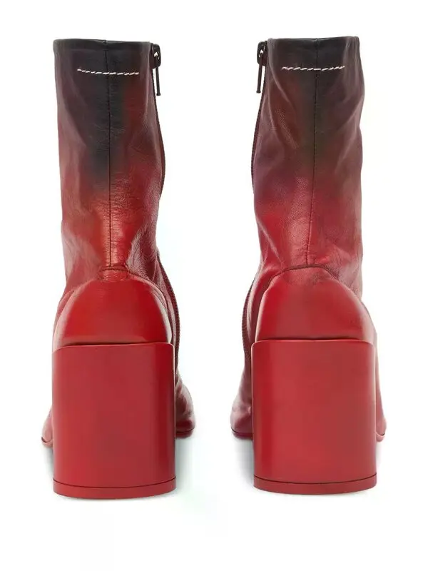 MAISON MARGIELA Leather Ankle Boots - Red