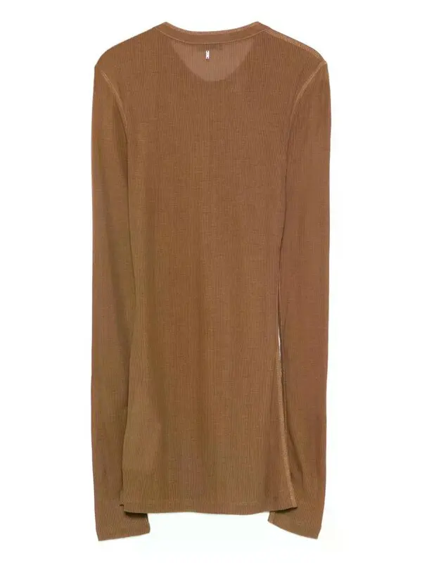 AMI Paris Ribbed Henley Top