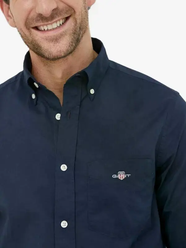 Gant Logo-embroidered Shirt - Blue