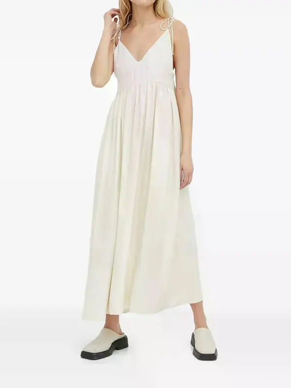 LOVECHILD Tie-straps Midi Day Dress - Neutrals