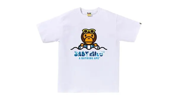A BATHING APE Abc Camo Baby Milo Float Summer Tee Shirt - White