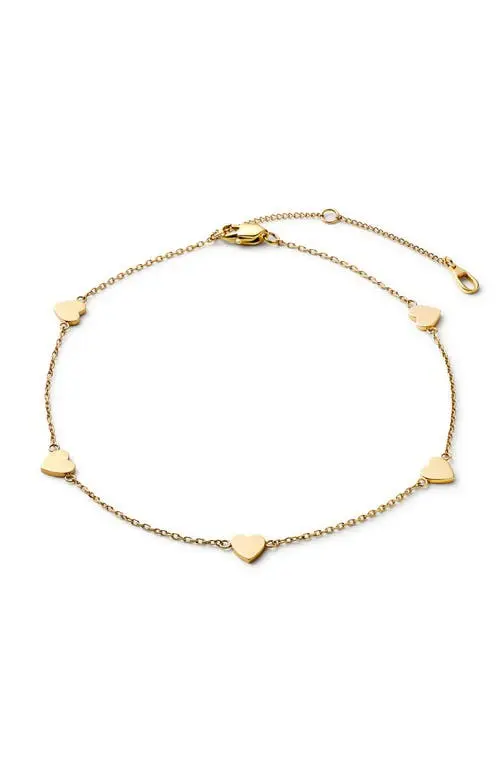 ANA LUISA Wylie Heart Anklet - Gold