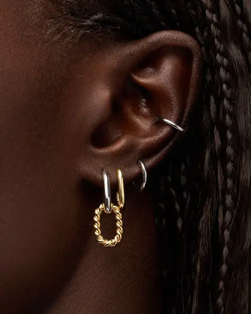 ANA LUISA Asher Double Mini Drop Earrings - Two Tone