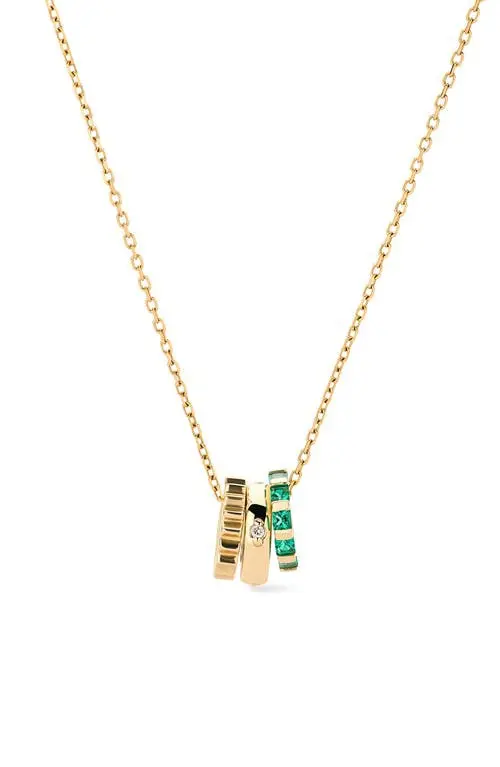 ANA LUISA Emerald Zeno Charm Necklace - Gold