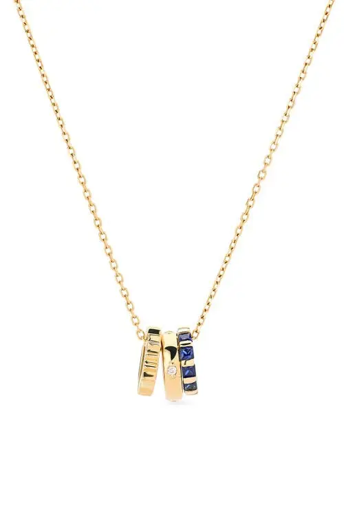ANA LUISA Blue Sapphire Zeno Charm Necklace - Gold