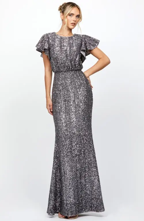 BARIANO Teresa Flutter Sleeve Gown