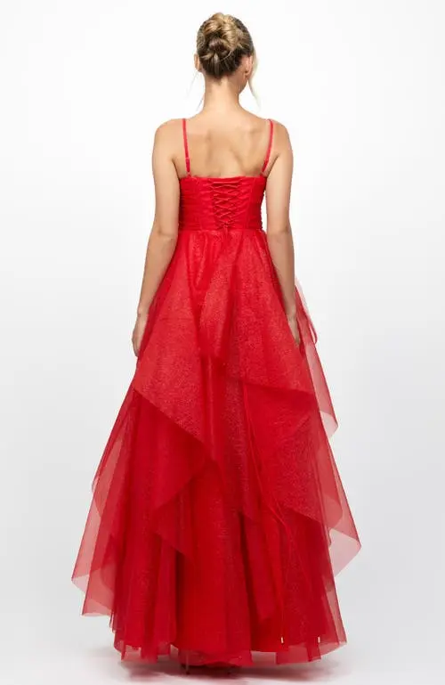 BARIANO Solenne Tiered Ball Gown - Red