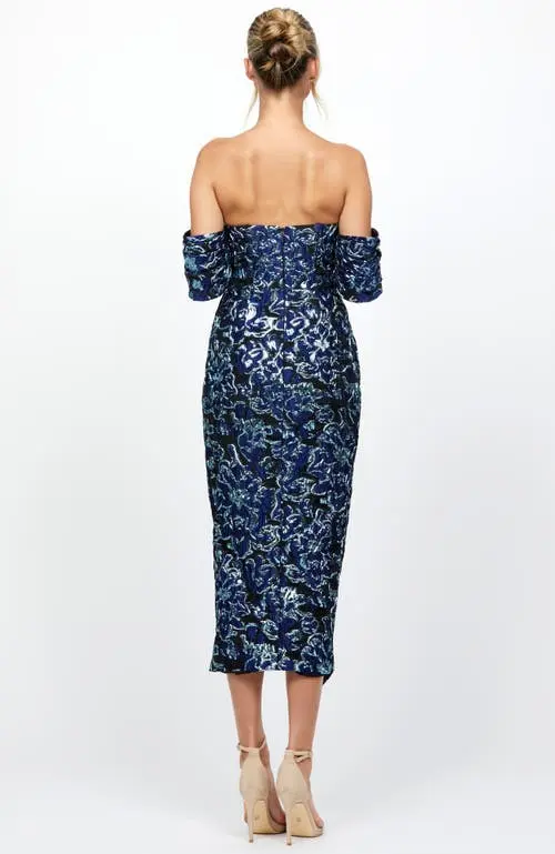 BARIANO Jordana Jacquard Midi Dress