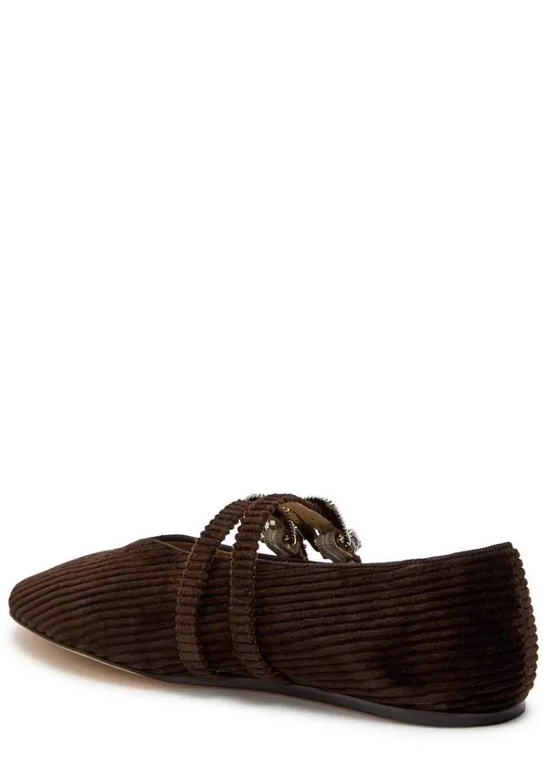 Le Monde Beryl Claudia Corduroy Ballet Flats - Brown