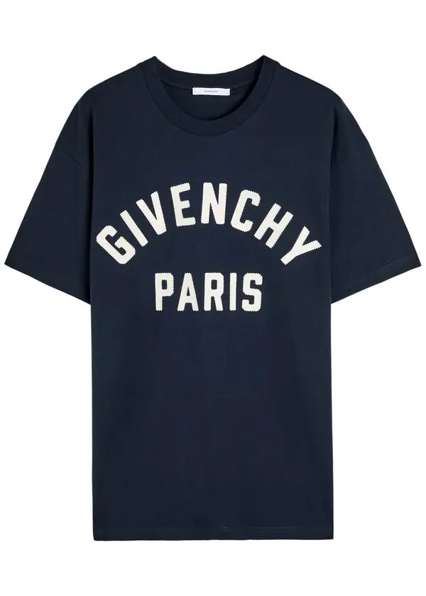Givenchy Logo-appliquéd Cotton T-shirt - Navy