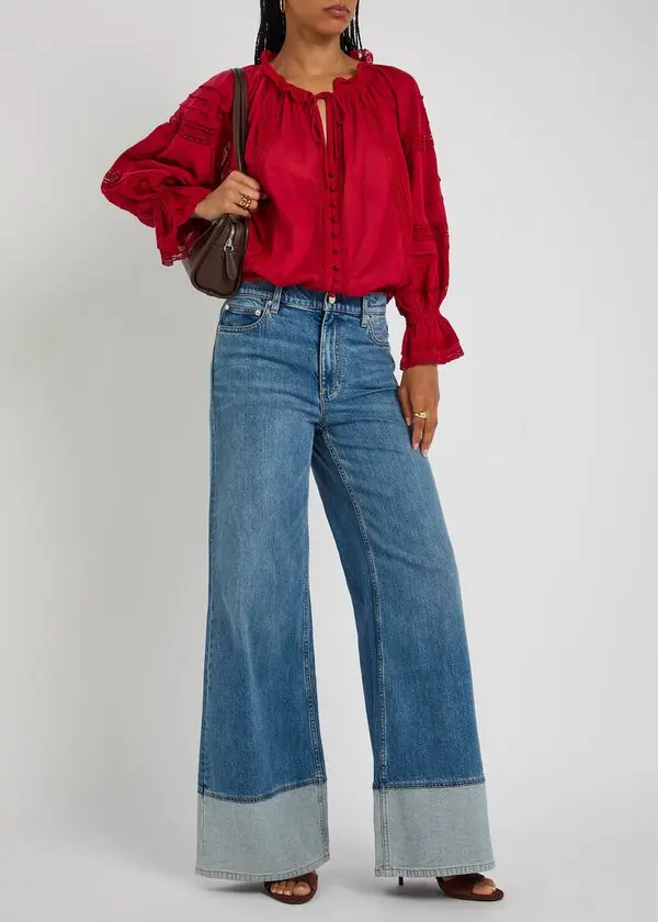 Alice + Olivia Wilson Panelled Wide-leg Jeans