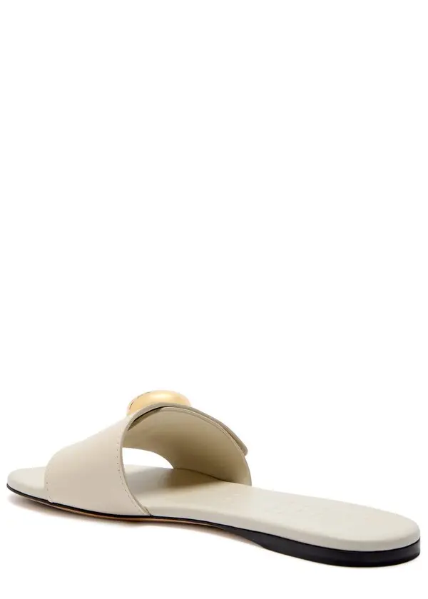 Loewe Pebble Logo Leather Sliders