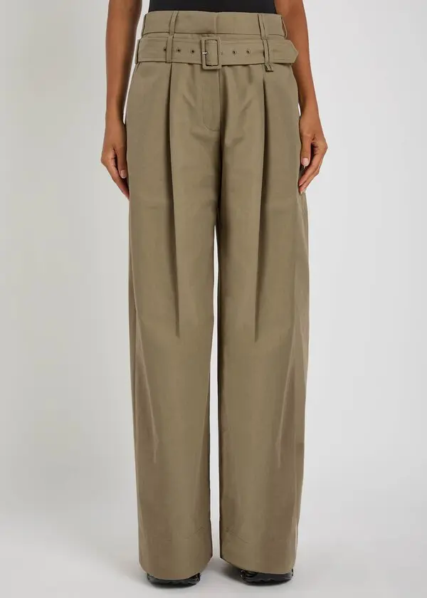 Simone Rocha Belted Cotton-blend Poplin Trousers