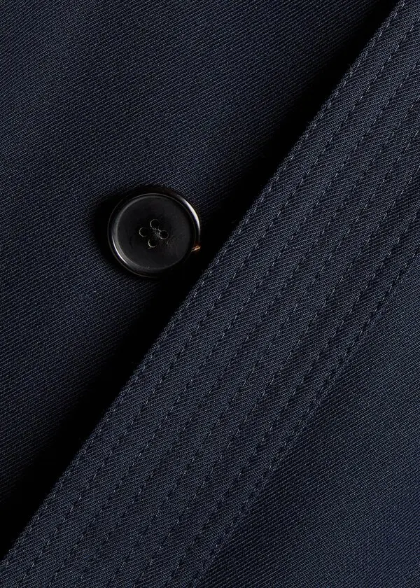 Veronica Beard Double-breasted Twill Trench Coat - Navy