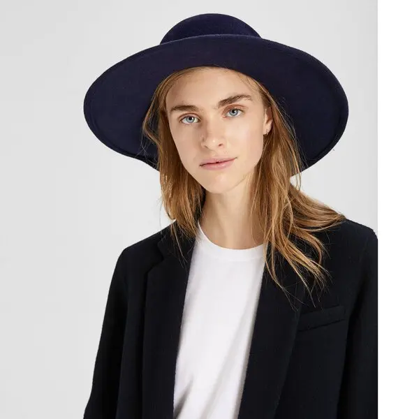 NEW Theory + Gigi Burris Millinery navy hat Size M Theory Gigi Burris X Round Brim Hat - Navy | Editorialist main image 2