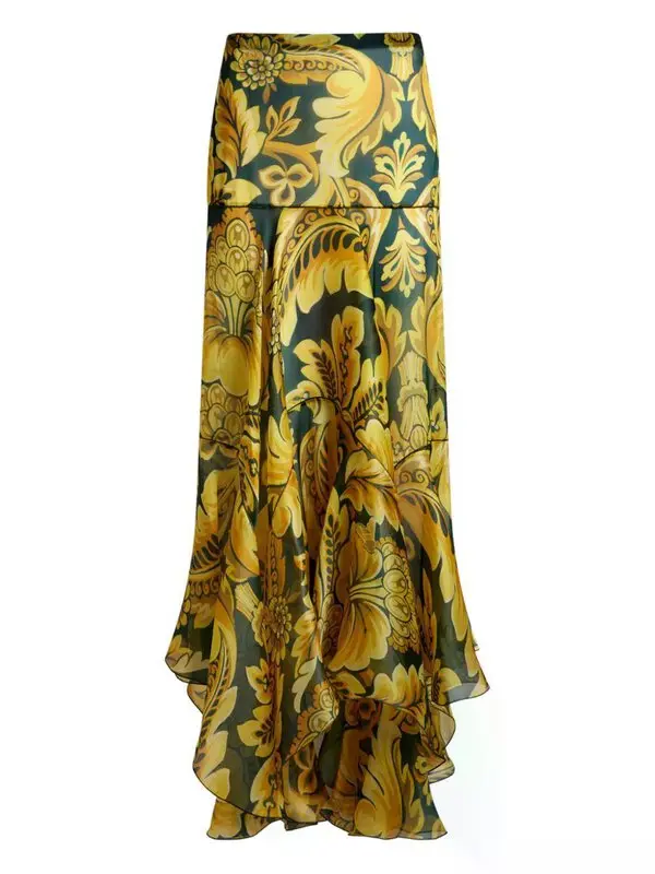 Etro Floral-print Maxi Skirt - Green