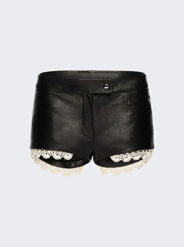 Magda Butrym Lace Trim Leather Shorts