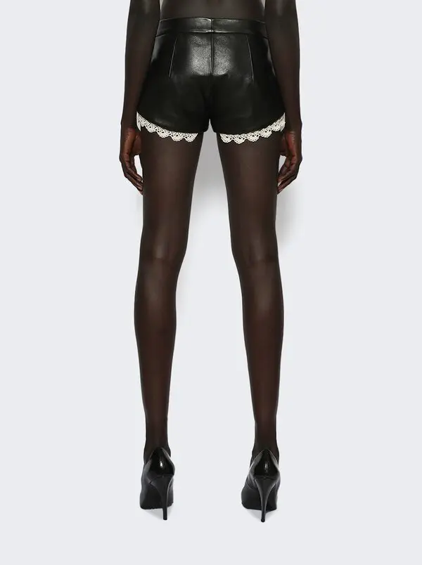 Magda Butrym Lace Trim Leather Shorts
