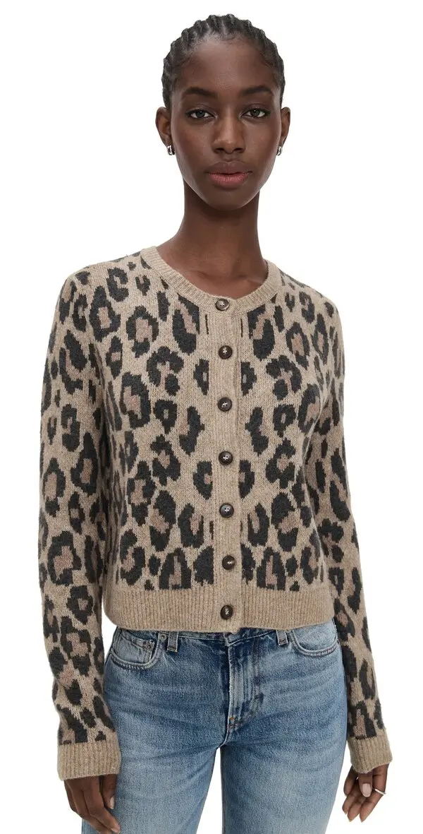 Z Supply Leopard Print Knit Cardigan