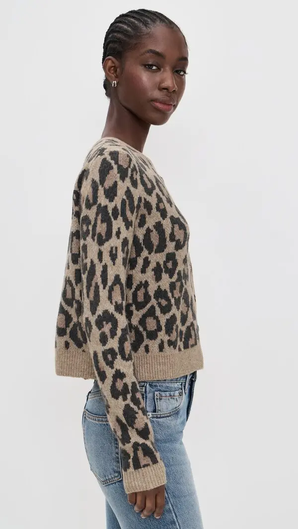 Z Supply Leopard Print Knit Cardigan
