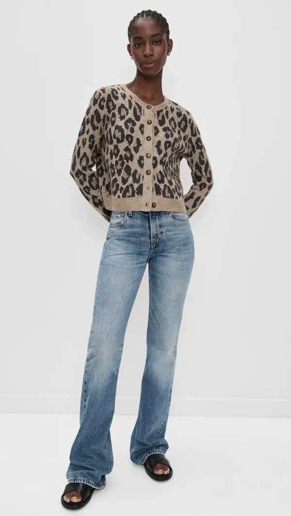 Z Supply Leopard Print Knit Cardigan