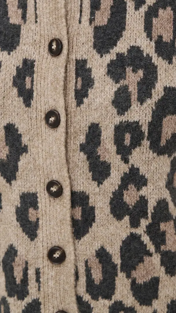 Z Supply Leopard Print Knit Cardigan