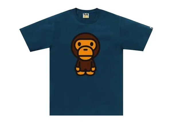 A BATHING APE Big Baby Milo Tee Shirt - Dark Blue