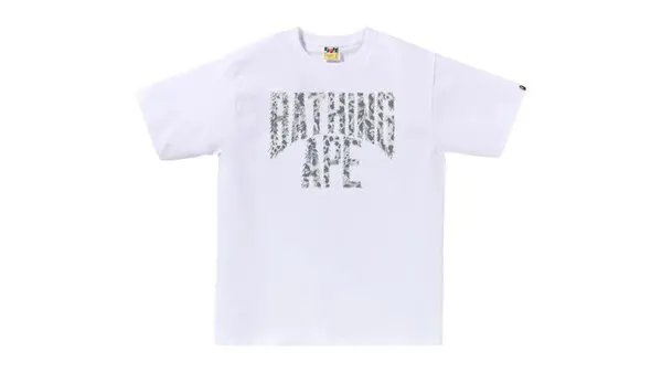 A BATHING APE Wild Leopard Pattern Nyc Logo Tee Shirt - White/grey