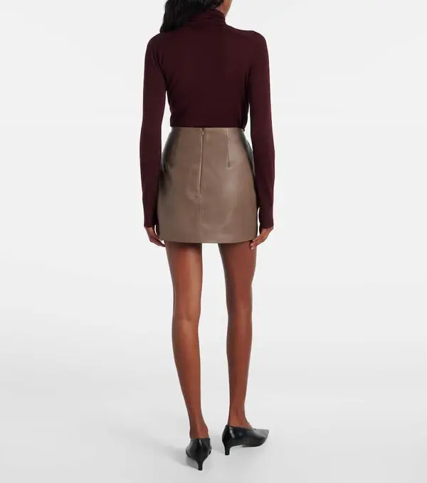 Tove Liss Pleated Leather Miniskirt