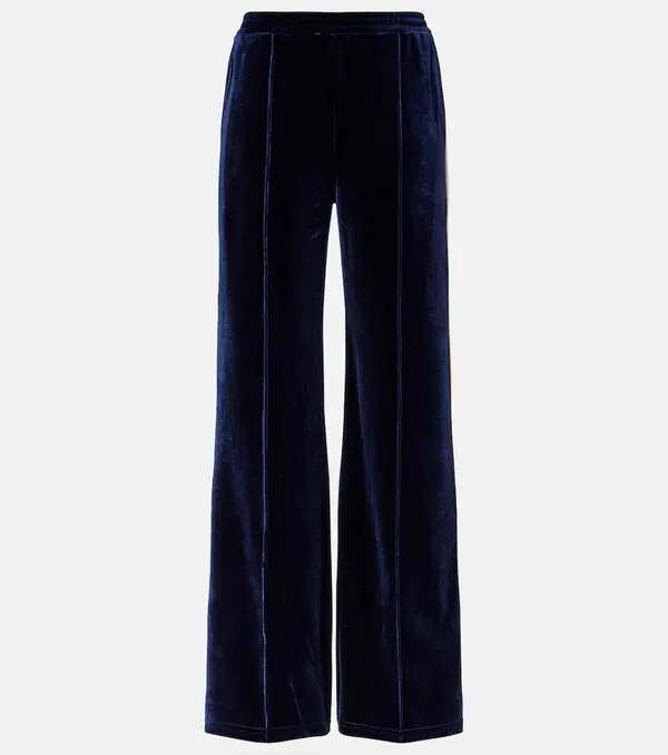 The Upside Monaco Freya High-rise Velour Sweatpants - Blue