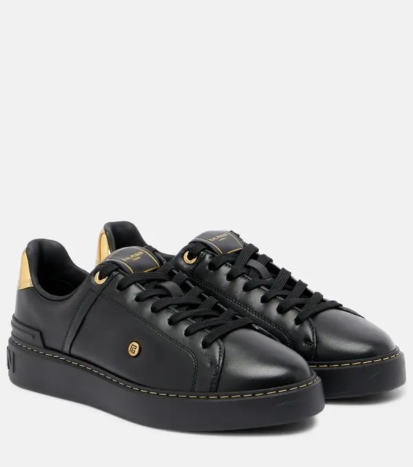 Balmain B-court Leather Sneakers - Black