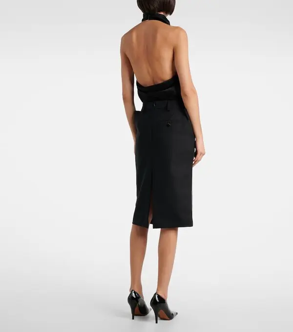 Stella McCartney Snake-effect Midi Skirt