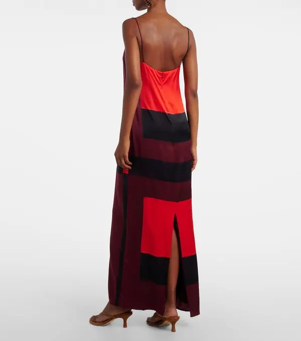 Staud Mae Printed Silk-blend Maxi Dress