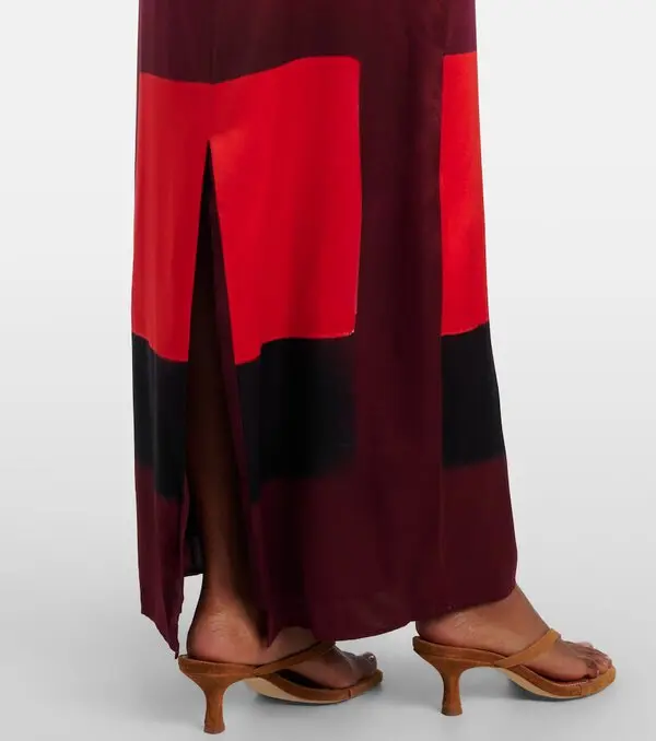 Staud Mae Printed Silk-blend Maxi Dress