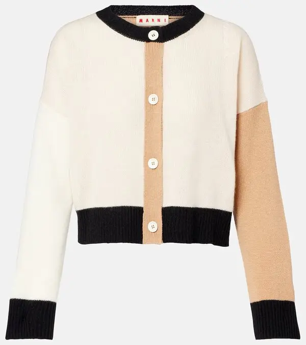 Marni Colorblocked Cashmere Cardigan - Neutrals