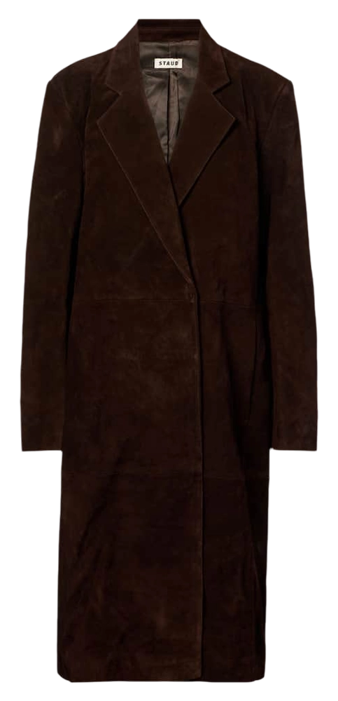 Staud Sabine Suede Coat - Brown